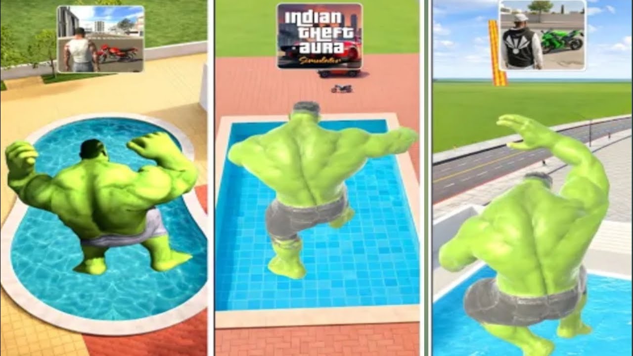 Hulk jump in swimming pool in all indian gta games 🎮 - YouTube