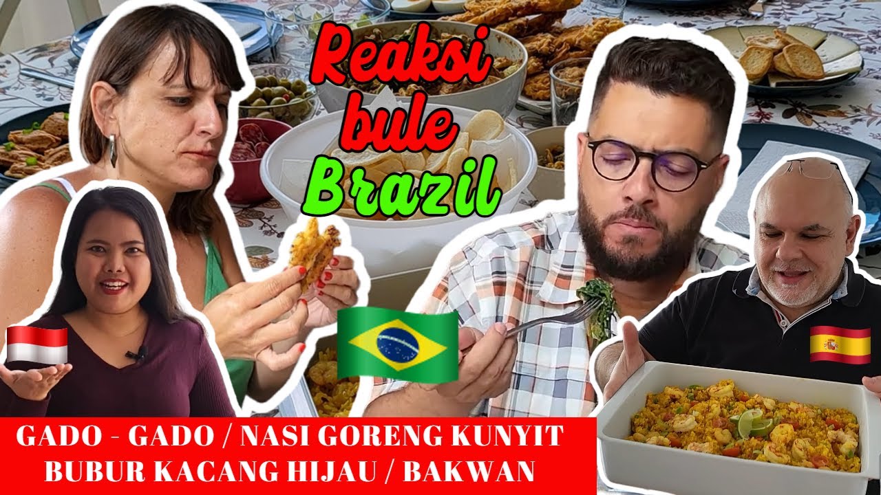 Reaksi BULE BRAZIL makan MAKANAN INDONESIA Favorit mereka GADO GADO # ...