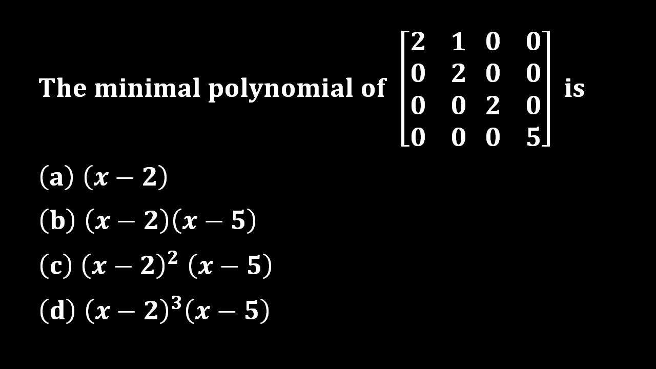 02 minimal polynomial in linear algebra cuet pg mathematics 2023 ...