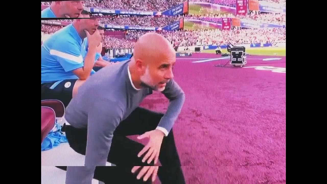 Pep Guardiola Funny Moments Man City vs West Ham - YouTube