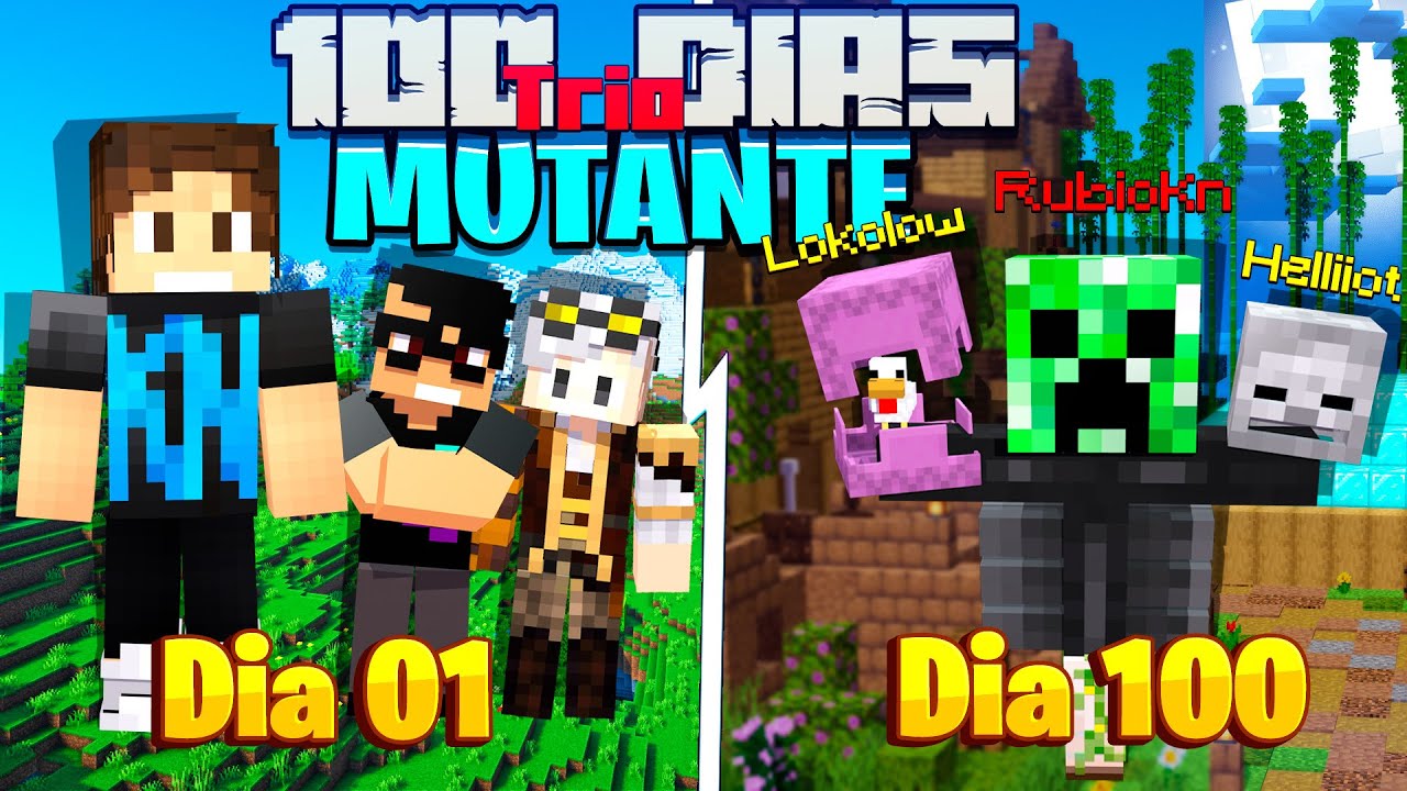 SOBREVIVI 100 DIAS SENDO MUTANTE EM TRIO, MINECRAFT SURVIVAL - O FILME ...