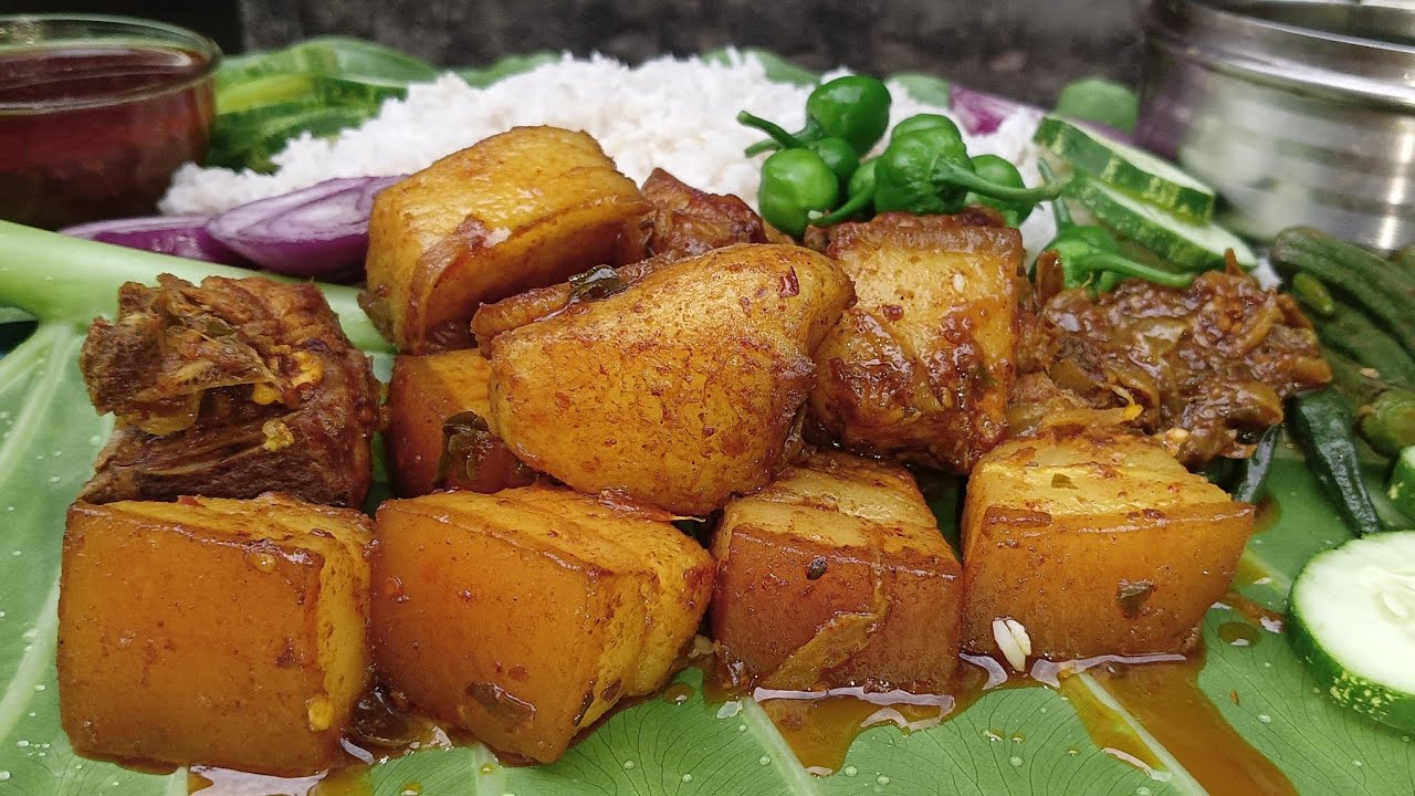 Mukbang Eating : Spicy Pork Belly With Pork Ribs Meat With Basmati Rice ...