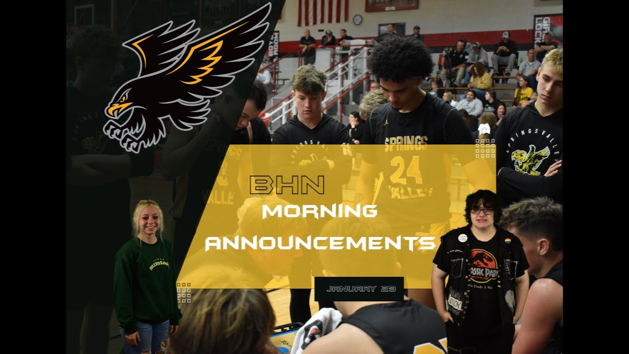 January 23rd Morning Announcements YouTube