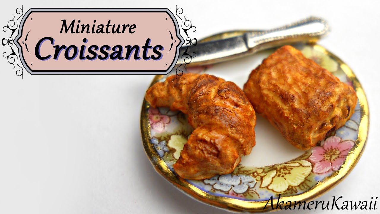 Miniature Croissant/Pain au chocolat - Polymer clay tutorial - YouTube