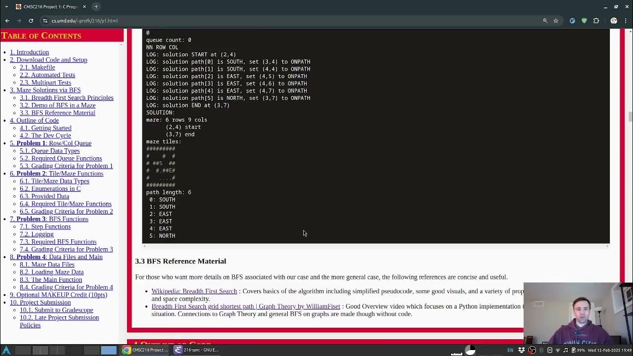 CMSC216 S25 Project 1 Overview: Maze Solutions via BFS - YouTube