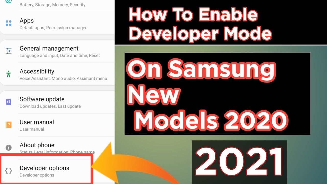 How To Enable Developer Mode On Samsung A10s,A10,A20s | Developer Mode ...