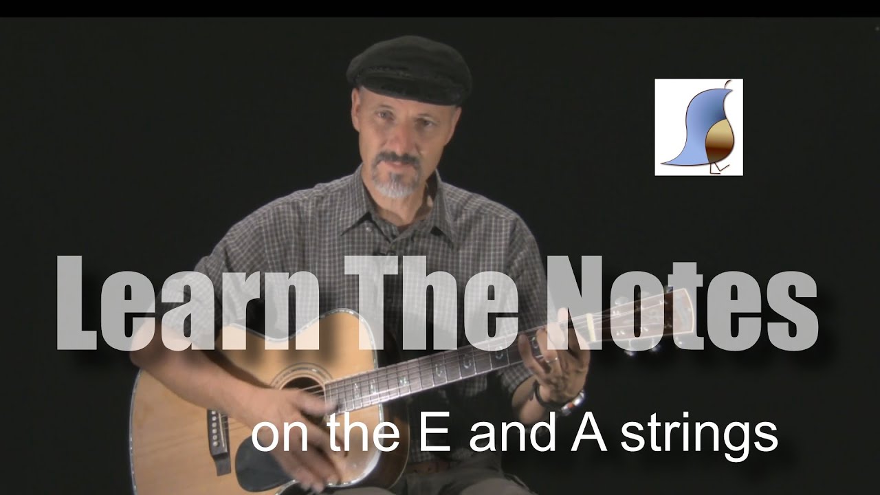 Learn the notes on E and A strings guitar lesson - YouTube