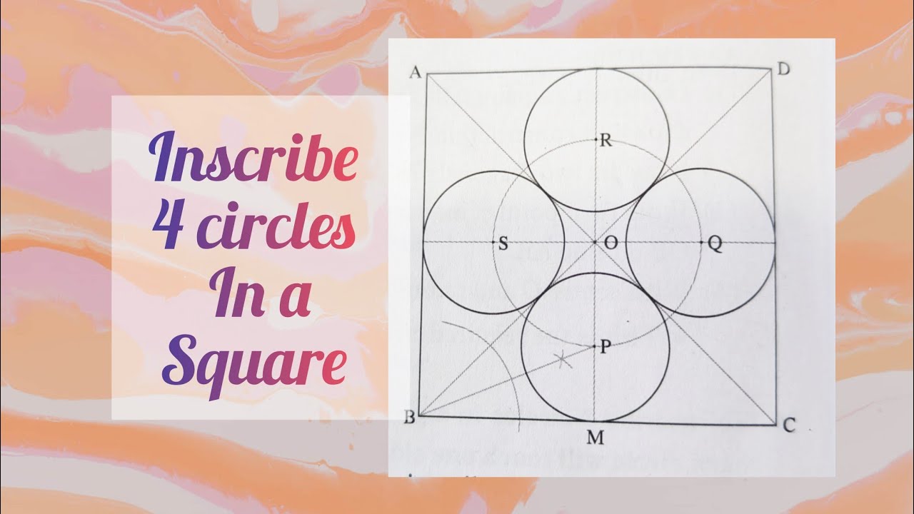 Inscribe 4 circles in a square - YouTube