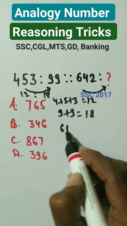 Analogy number reasoning Tricks । Missing Number Tricks ।#ssccgl #shorts #trending # ...