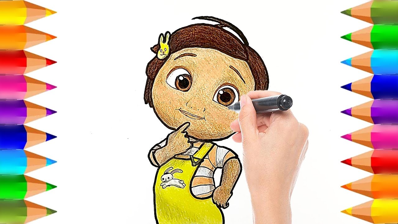 How to Draw and Color Nina from Cocomelon Nursery Rhymes & kids Songs ...