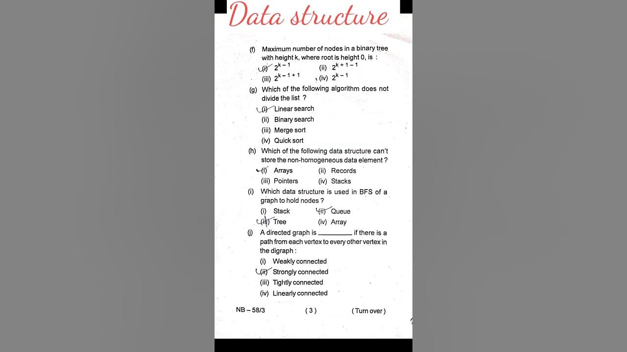 Data structure Questions || sem 3, Ranchi University #ranchiuniversity ...