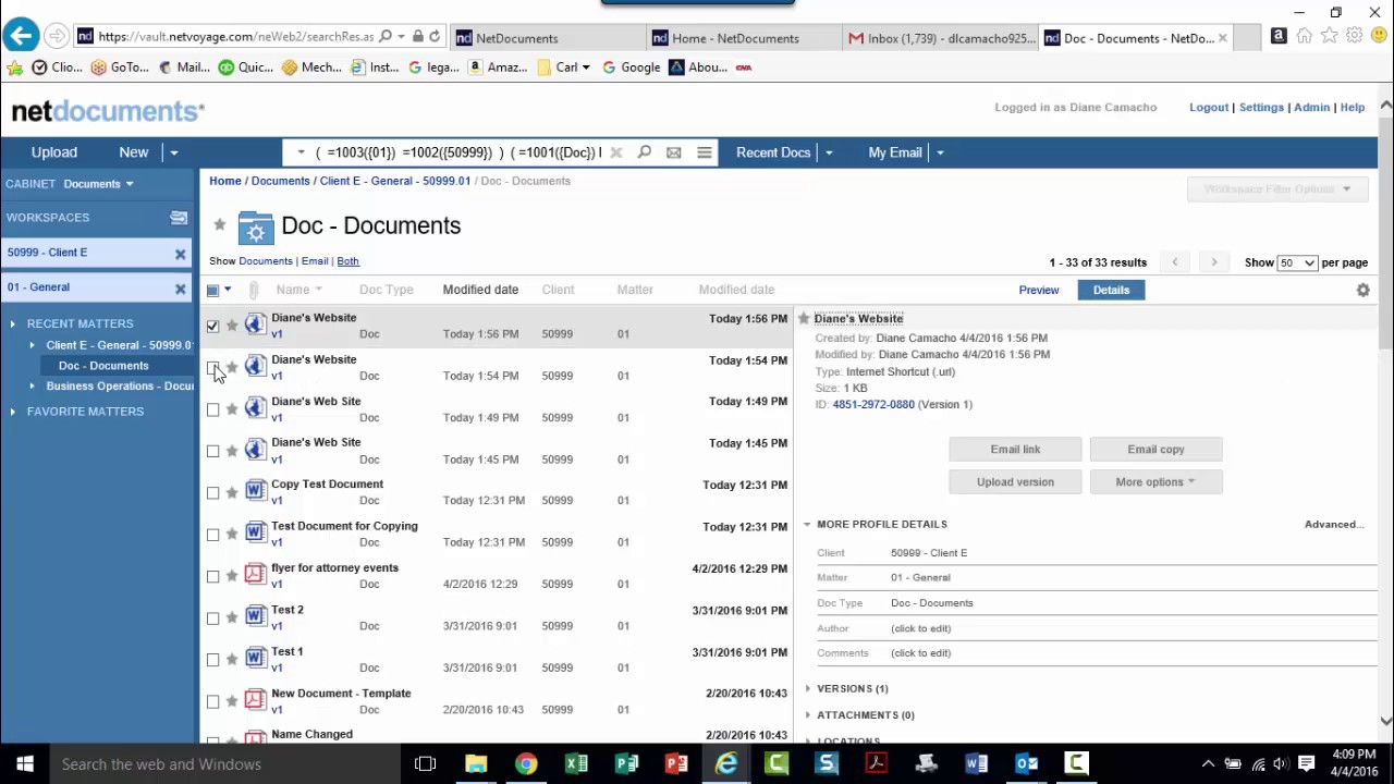 Changes to Multiple Documents in NetDocuments - YouTube