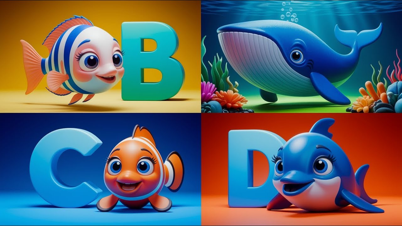 ABC Sea Animals Song for Kids Learn Ocean Creatures A to Z! 🐠🐙🎶 #abcd # ...