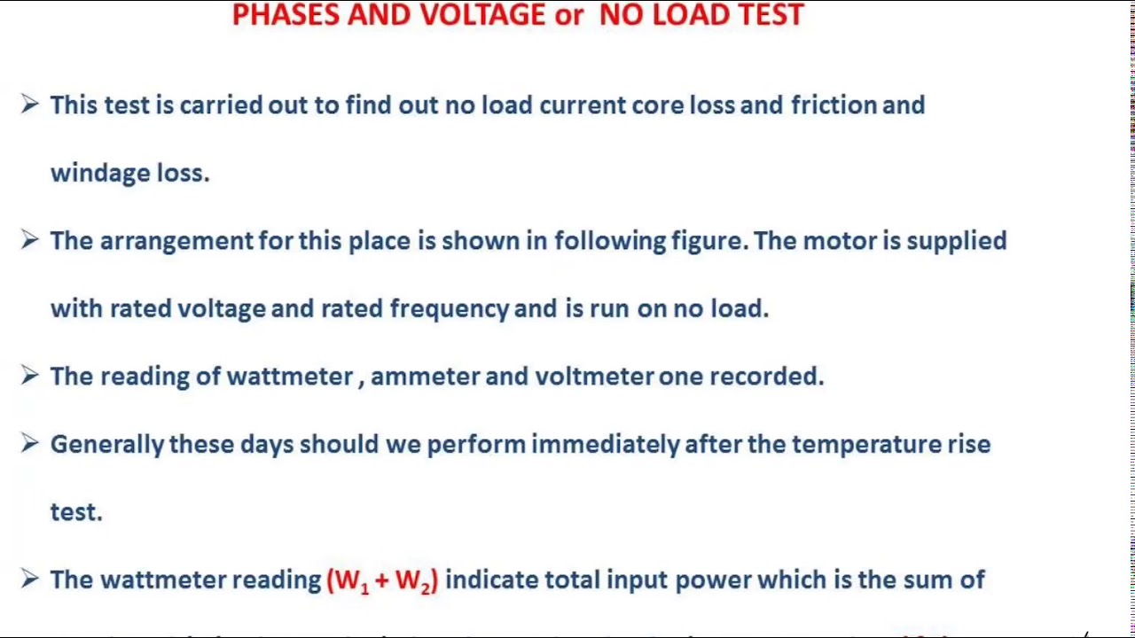 No load test of three phase induction motor - YouTube