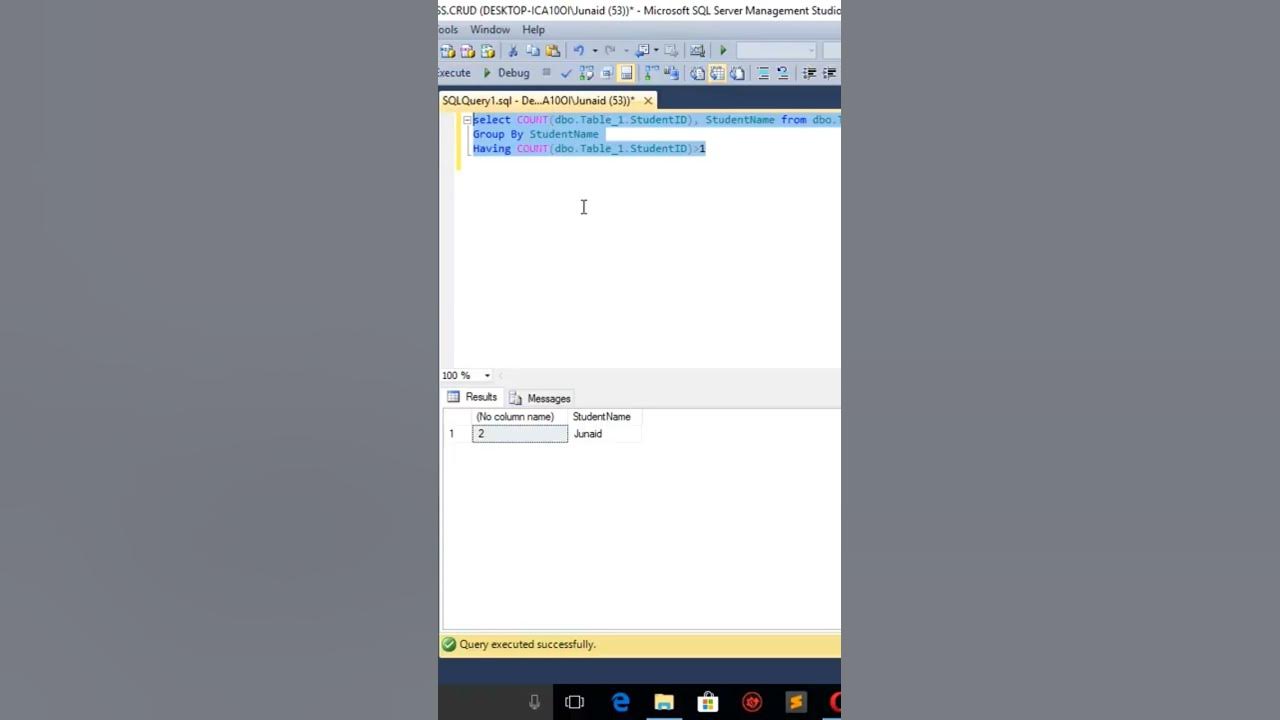 SQL HAVING Clause in SQL Server - YouTube