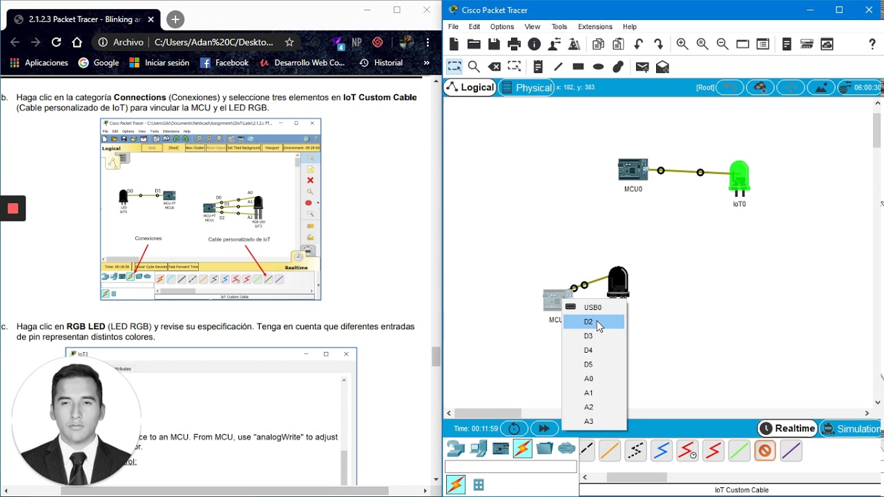 2123 Packet Tracer Blinking An Led Using Blockly Youtube