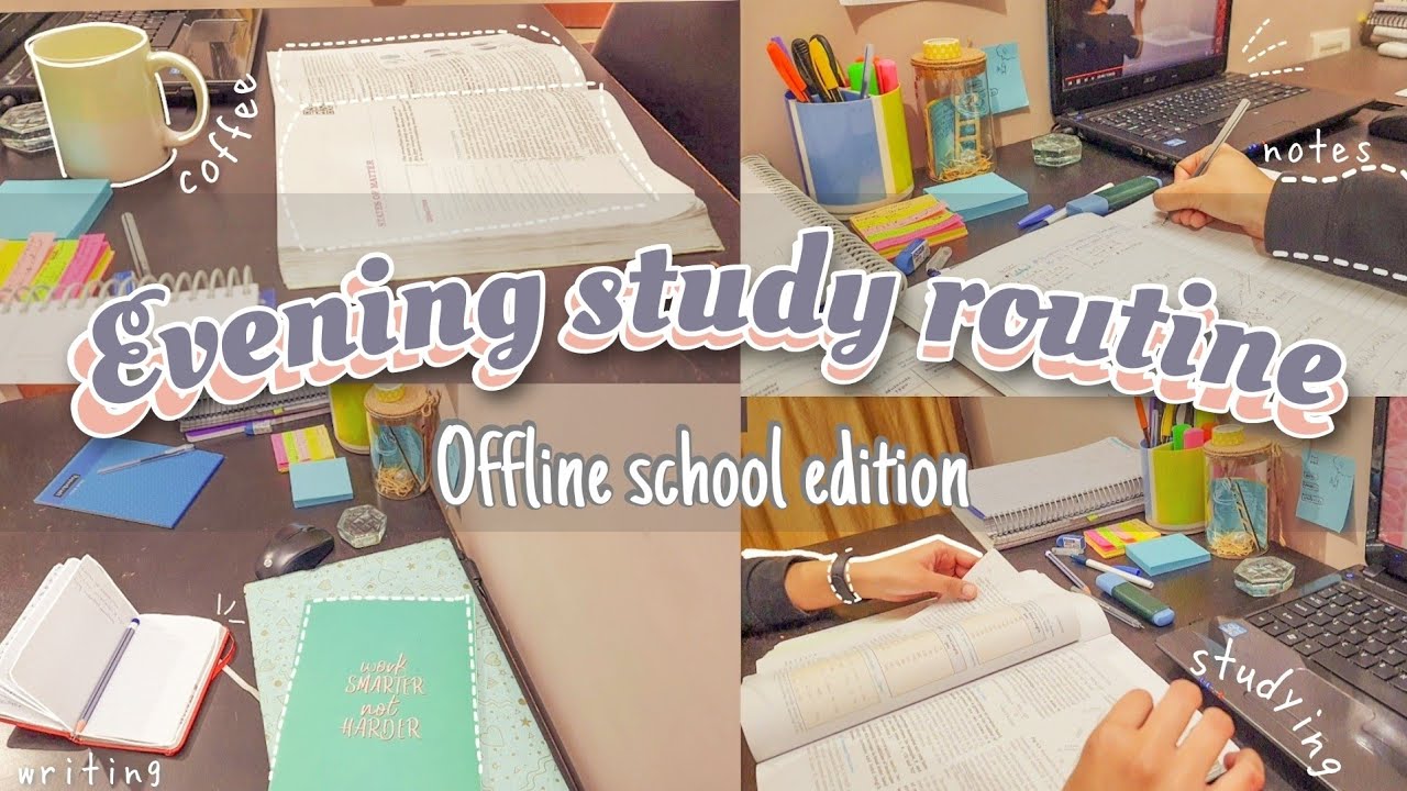 Evening study routine| Offline school edition| Productive vlog| Jee ...
