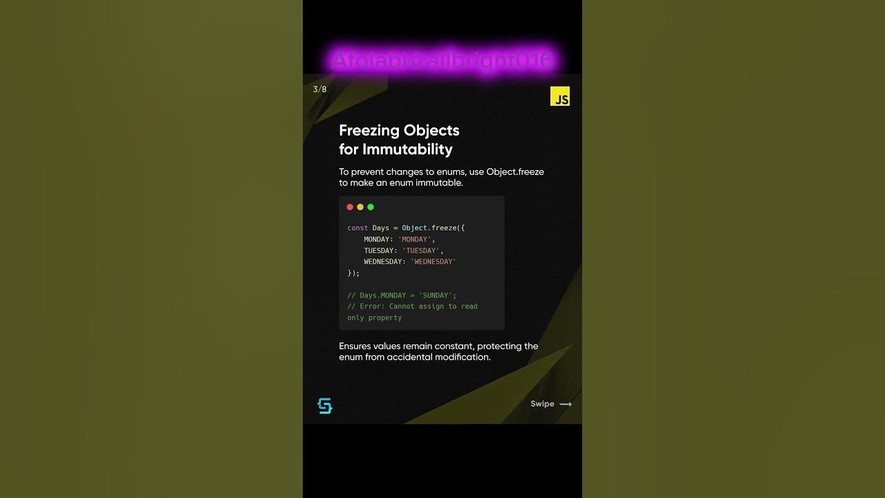 Enums In Javascript Coding Webdesign Webdevelopment Programming Ng