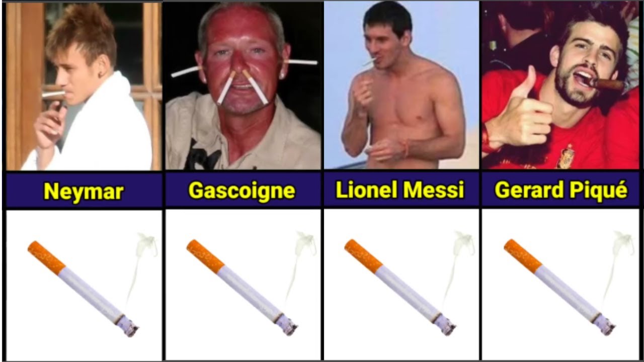 Famous Football Players Who Smoke Cigarettes in Real Life | Messi ...