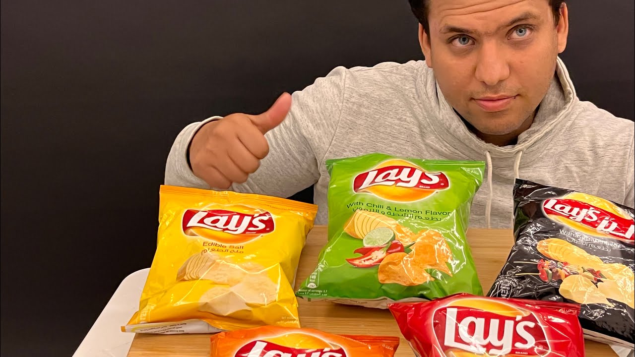 ASMR MUKBANG eating 5 flavors of Lays potato chips #asmr #mukbang #lays ...