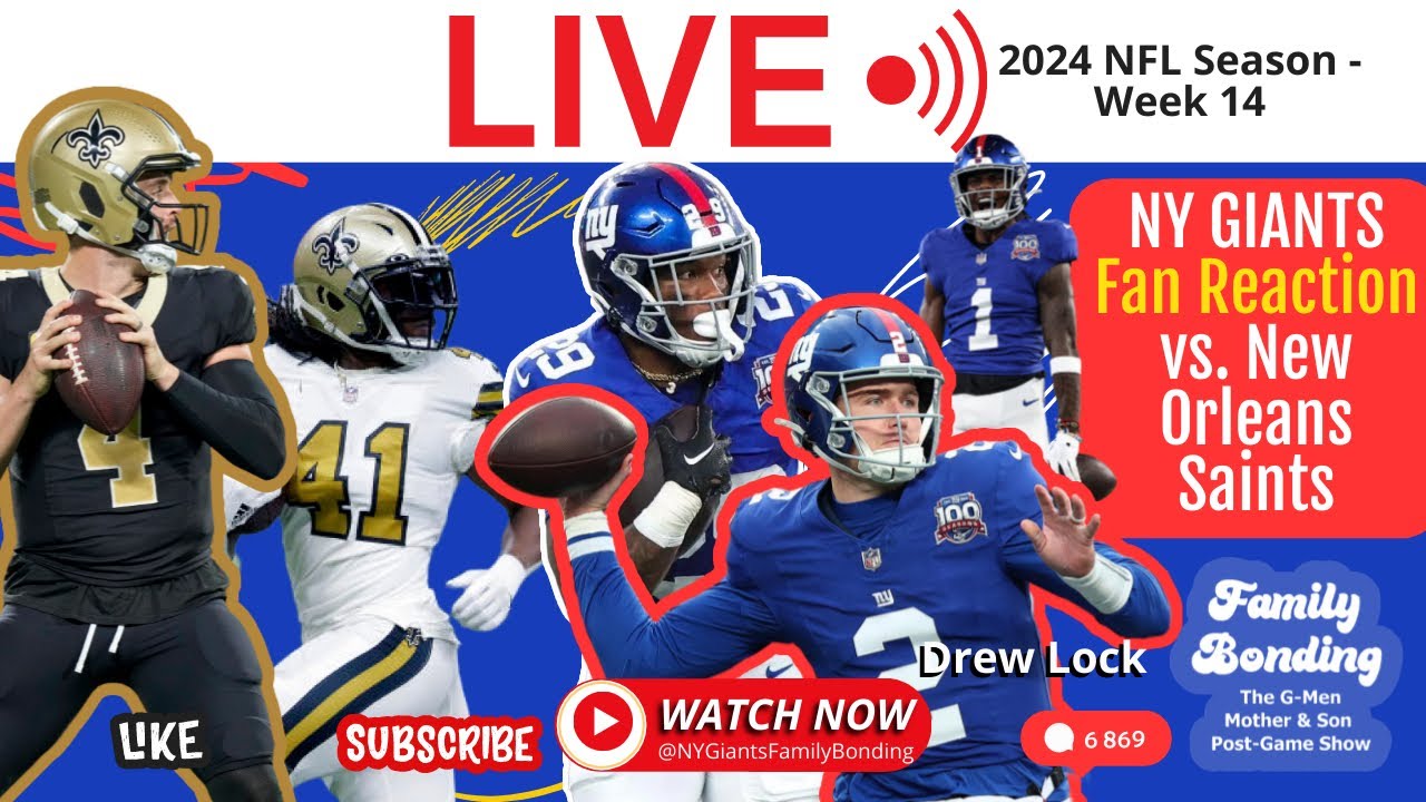 LIVE POST GAME - NY Giants Fan Reaction vs Saints Week 14 NY Giants Fan ...