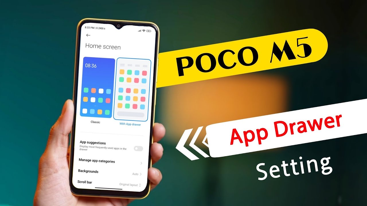 How to Disable App Drawer in Poco M5 | Poco M5 me App Drawer Disable ...