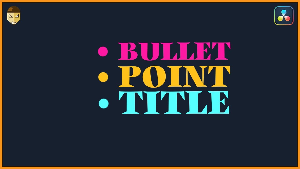 Make Modern Bullet List Title DaVinci Resolve - YouTube