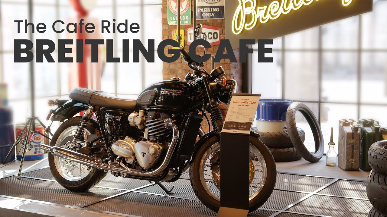 'BREITLING CAFE' Cafe Ride | Triumph Bonneville T100 | #ASMR # ...