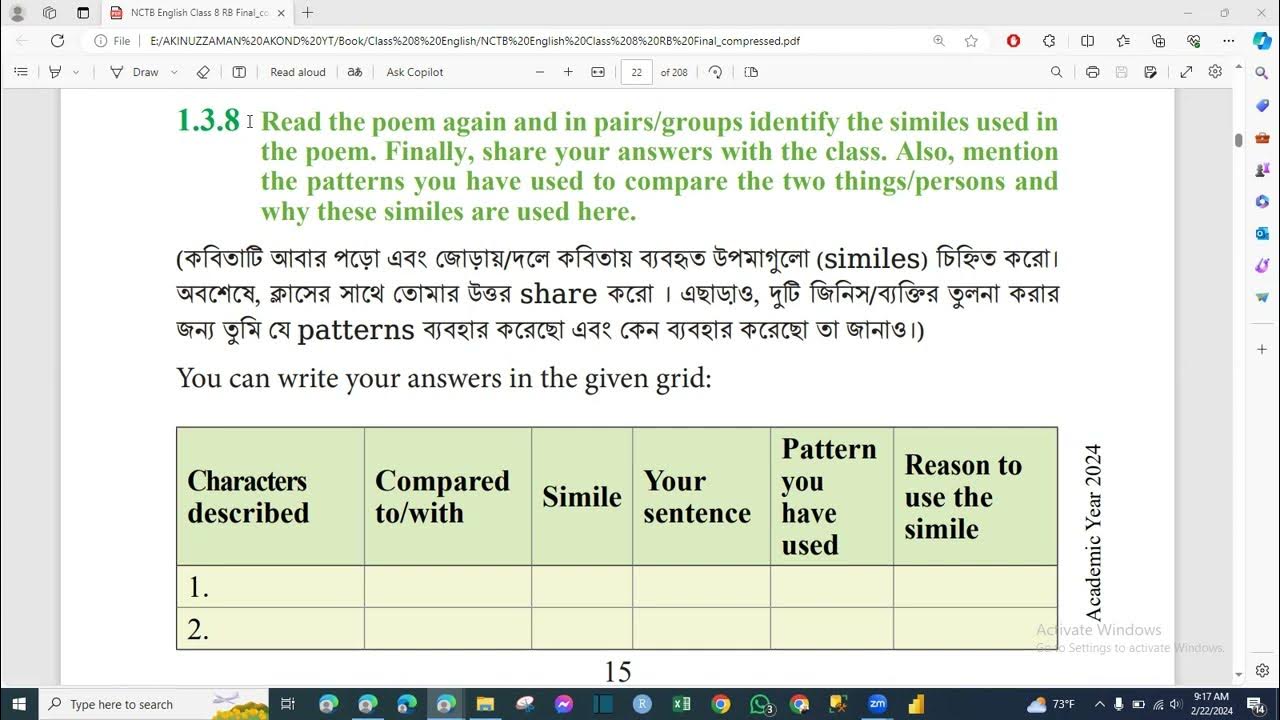 Class 8 English Chapter 1 3 8 Question Answer Page 15 Simile YouTube class-8-english-chapter-1-3-8-question-answer-page-15-simile-youtube