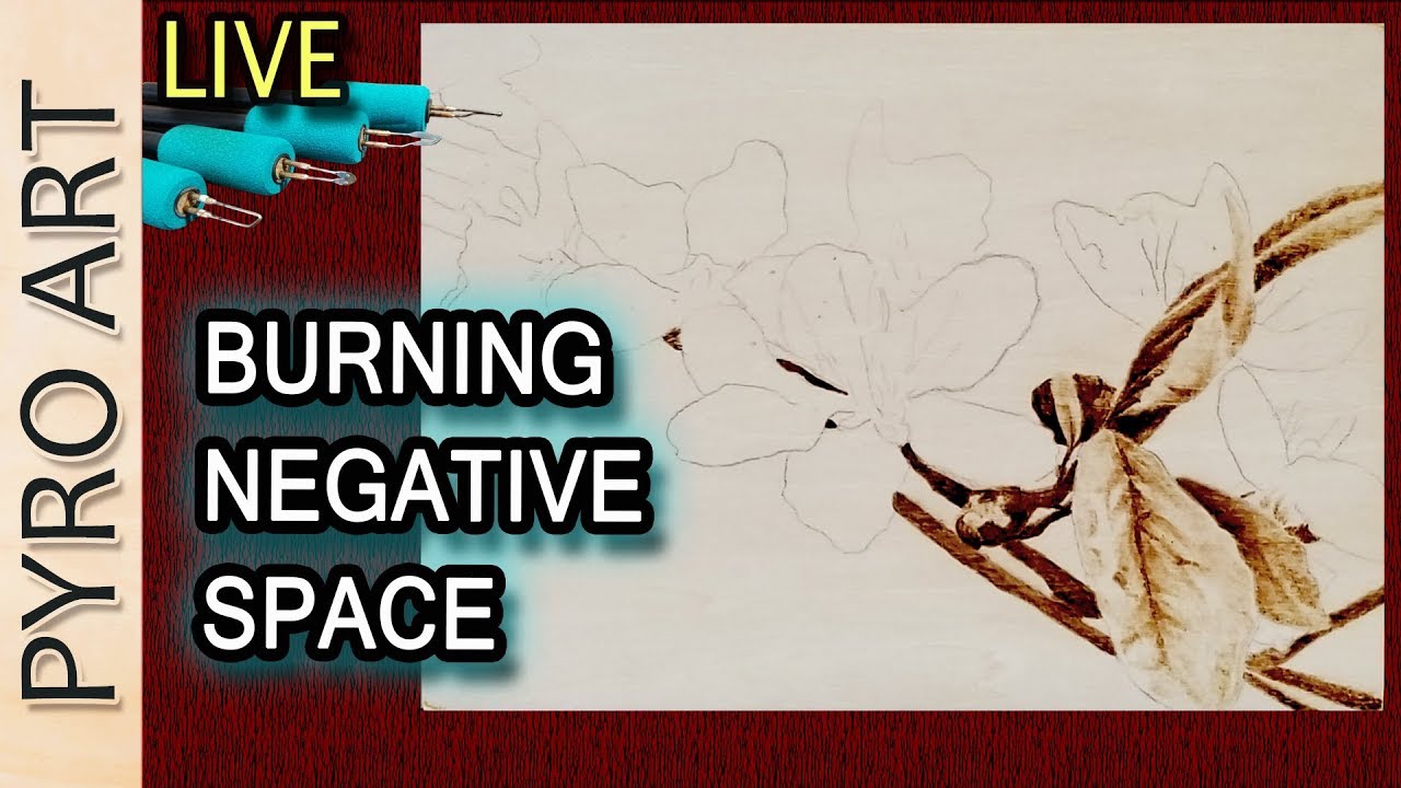 Pyrography: Live Wood Burning Negative Space to make light subjects Pop ...