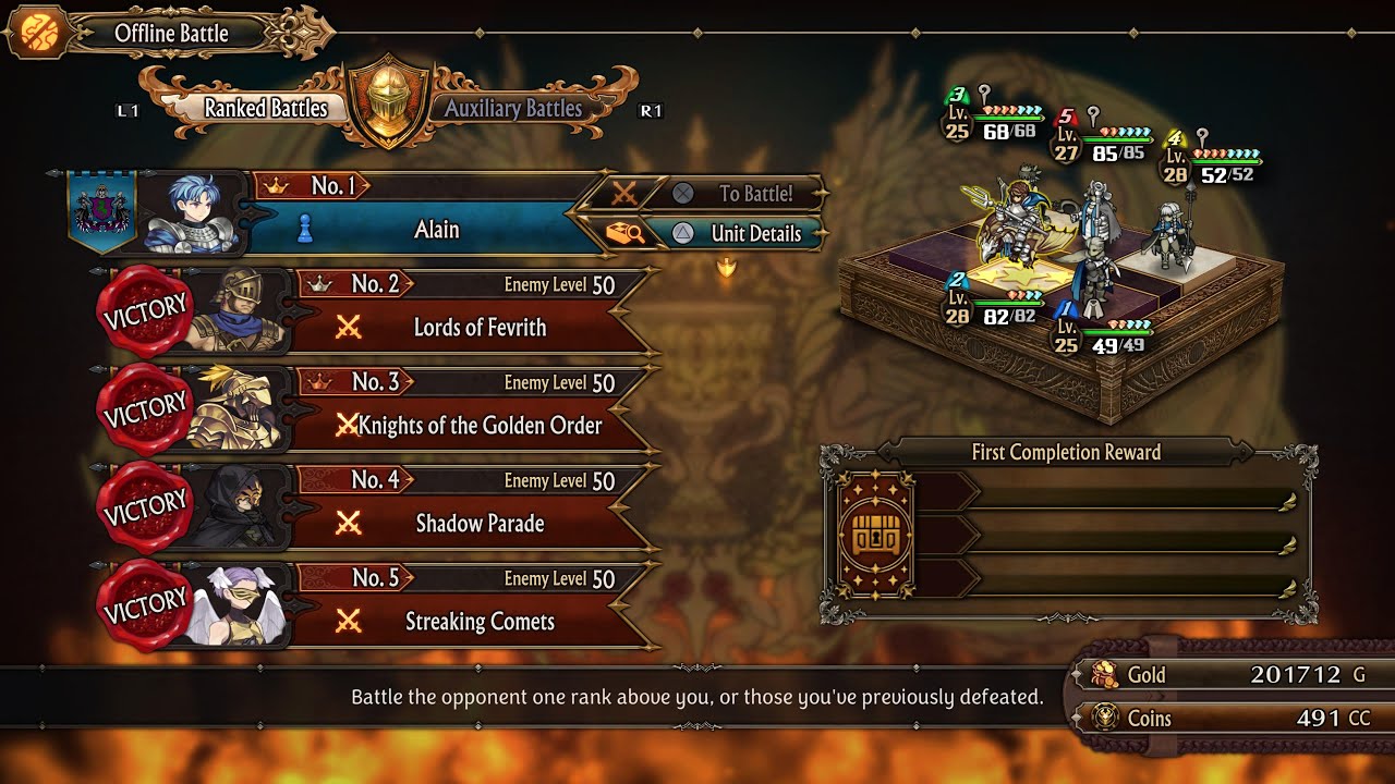 Unicorn Overlord - Coliseum Bonus Rank 1 Lords of Fevrith at Level 28 ...