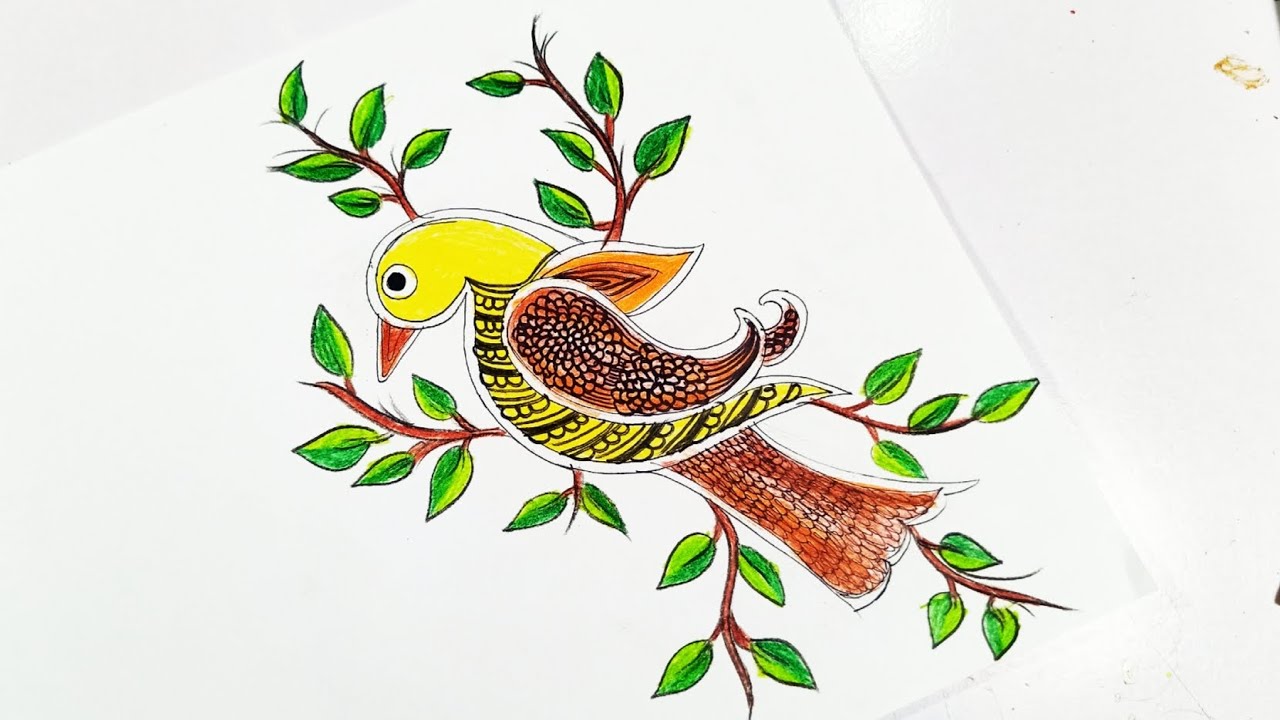 How To Draw A Mandala Art Drawing | Easy Parrot Drawing | Easy leaf ...