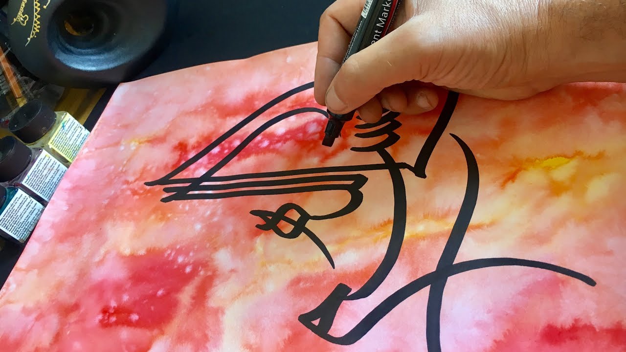 Super satisfying handwriting arabic calligraphy by Sami Gharbi - YouTube