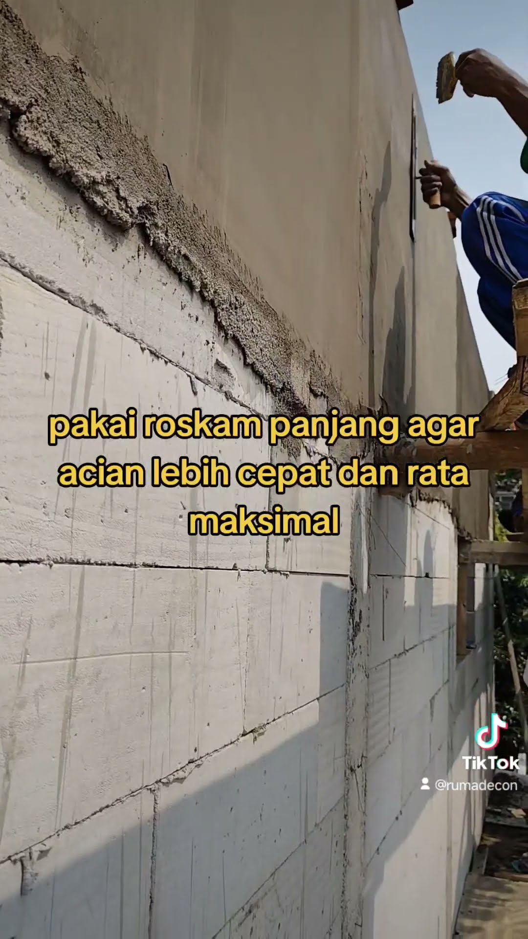 cara agar acian tembok lebih rata - YouTube