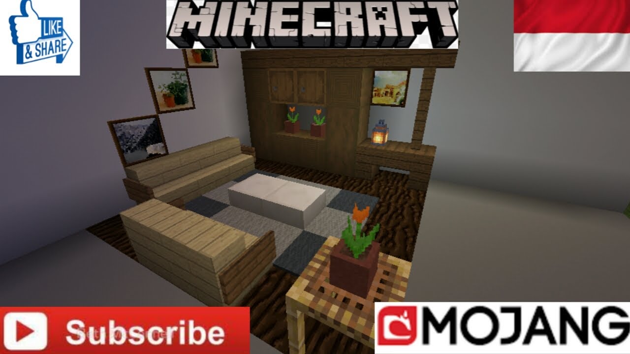 Tutorial Interior Minecraft | Tentang Cara Mendisain Ruang Duduk | #2 ...