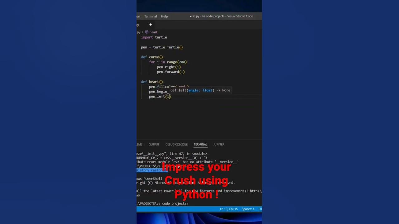 Impress Your Crush Using Python Youtube