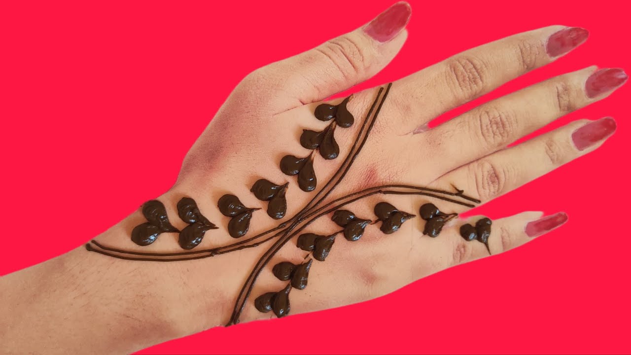 Easy Simple Heart Shape Mehndi Design||stylish mehndi design for back ...