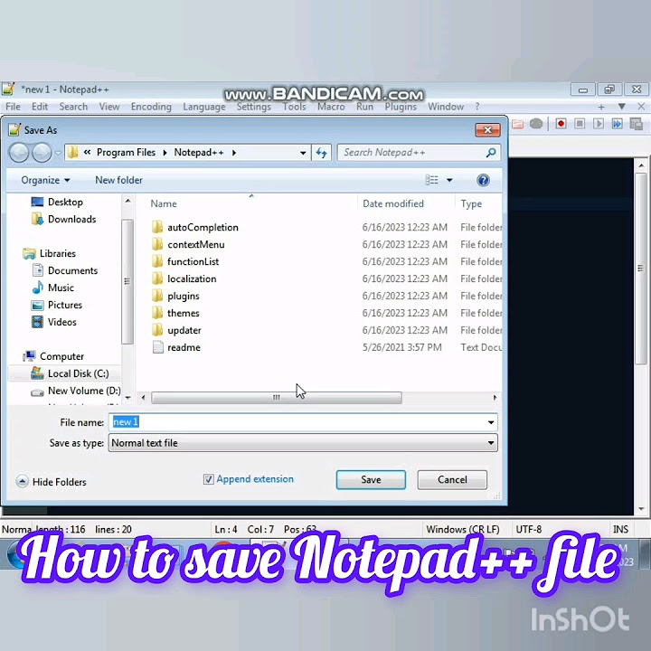 #notepad How to save Notepad file by Indus civilization library - YouTube