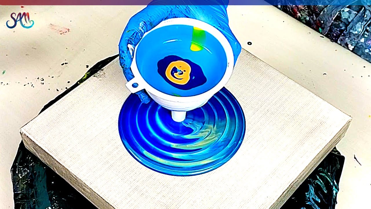Water RIPPLE Effect with Funnel 😲 WOW! Acrylic Pouring Technique ...