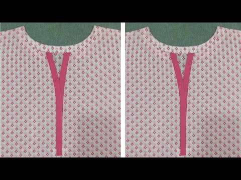 V placket Neck design complete cutting and stitching by Ayesha ...