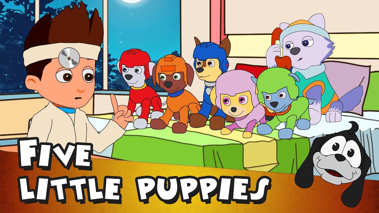 Five little puppies | Kids Song - YouTube