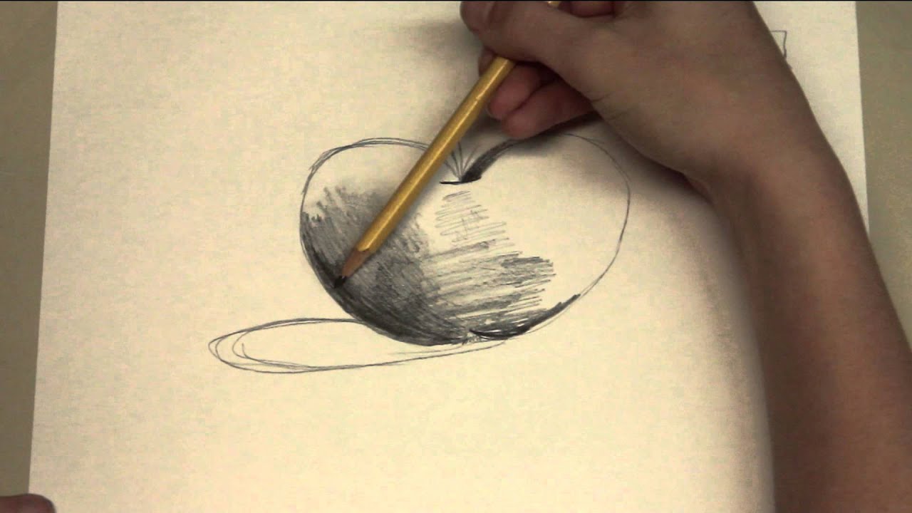 How to draw a shaded apple - YouTube