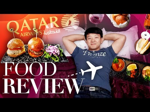 World's BEST BUSINESS CLASS! FOOD REVIEW of Qatar Airways Business Class From New York to Istanbul