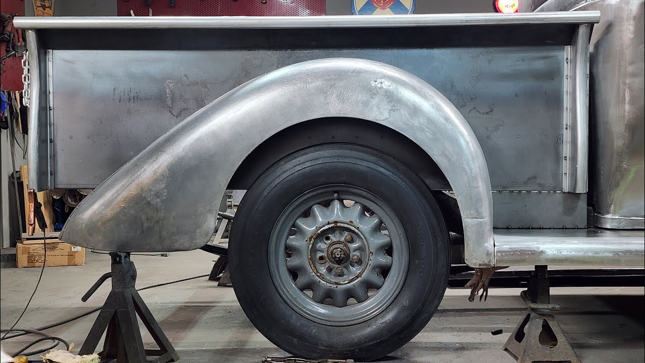 Fabricating the box extension panel: 1935 Plymouth pickup truck - YouTube