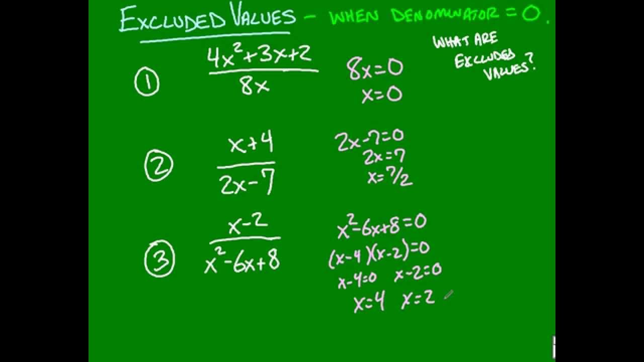 Excluded Values YouTube
