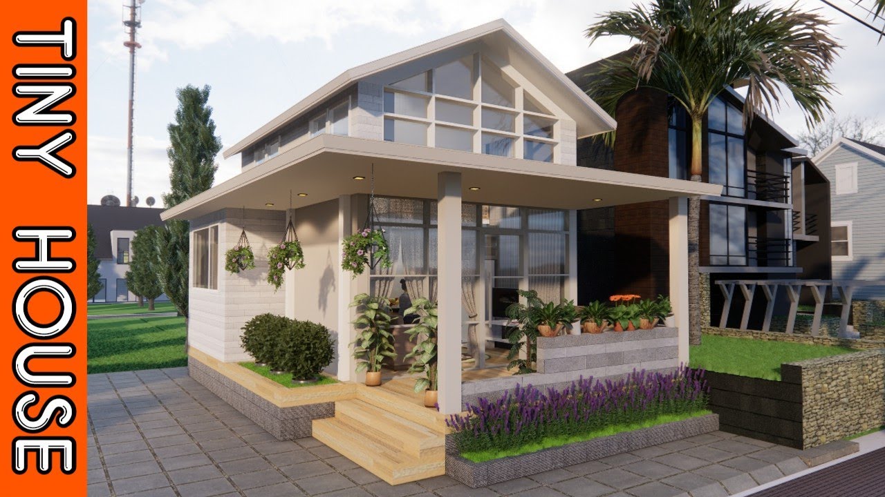 My Dream! Small House Design 5x8 meters (64 sqm) 3 Beds with mezzanine ...