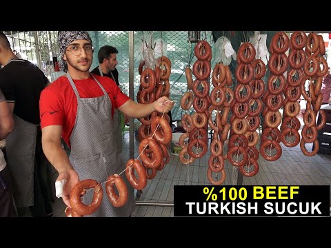 Turkish Beef Sucuk Recipe Traditional Spicy Big Meat Sausage
