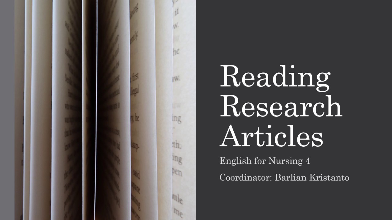Reading Research Articles - YouTube