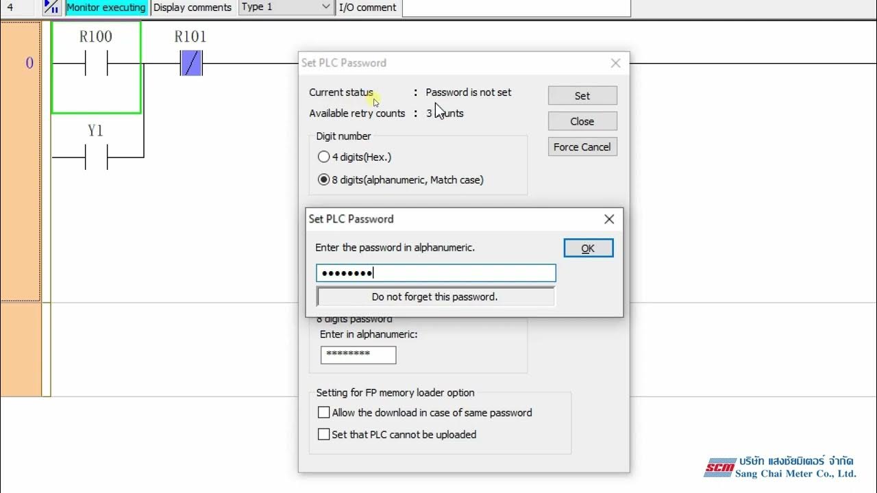 Set Password PLC Panasonic - YouTube