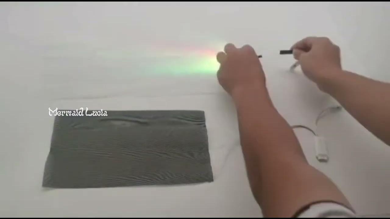 Fiber optic fabric connects the light source - YouTube